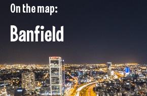 El mapa de Banfield, Argentina: calles, casas y plazas.