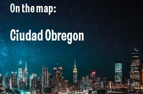 El mapa de Ciudad Obregón, México: calles, casas y plazas.