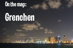 Die Karte von Grenchen, Schweiz: Straßen, Häuser und Sehenswürdigkeiten.