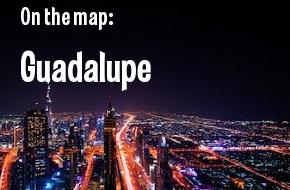 El mapa de Guadalupe, México: calles, casas y plazas.