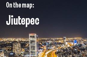 El mapa de Jiutepec, México: calles, casas y plazas.