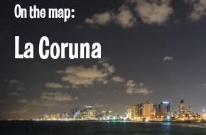 Map of La Coruña, Spain. Streets, neighborhoods and sights of La Coruña ...
