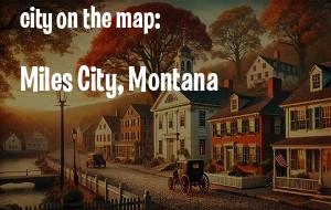 Map of Miles City, Montana as of December 2025. Streets, landmarks and ...
