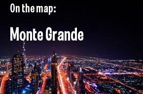 El mapa de Monte Grande, Argentina: calles, casas y plazas.