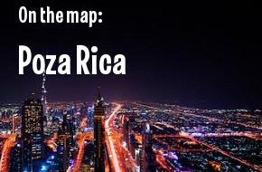 El mapa de Poza Rica, México: calles, casas y plazas.