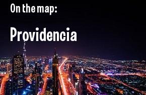 El mapa de Providencia, Chile: calles, casas y plazas.