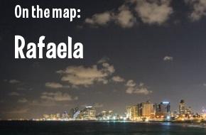 El mapa de Rafaela, Argentina: calles, casas y plazas.