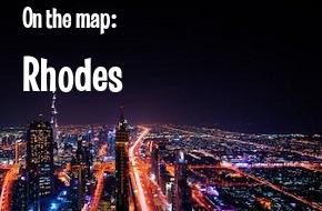 Map of Rhodes, Greece. Streets, neighborhoods and sights of Rhodes, Greece.