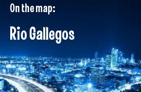 El mapa de Río Gallegos, Argentina: calles, casas y plazas.