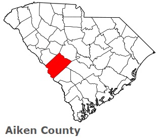 Aiken County on the satellite map of South Carolina 2024. Actual ...