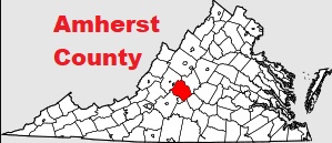 Amherst County on the map of Virginia 2024. Cities, roads, borders and ...
