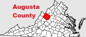 Augusta County on the map of Virginia 2025. Cities, roads, borders and directions in Augusta ...