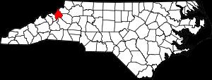 Avery County on the map of North Carolina 2025. Cities, roads, borders ...