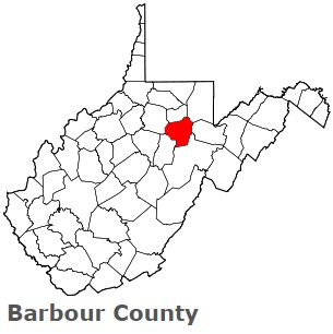 Barbour County on the map of West Virginia 2024. Cities, roads, borders ...
