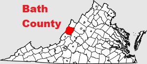 Bath County on the map of Virginia 2025. Cities, roads, borders and ...