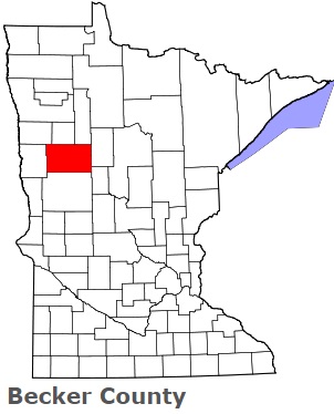 Becker County on the satellite map of Minnesota 2024. Actual satellite ...