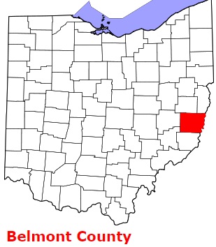 Belmont County on the satellite map of Ohio 2025. Actual satellite ...