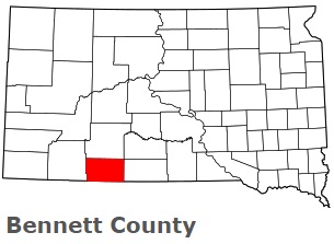 Bennett County on the satellite map of South Dakota 2024. Actual ...
