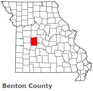 Benton County on the satellite map of Missouri 2024. Actual satellite ...