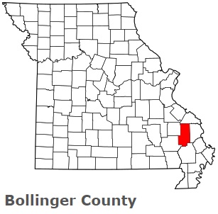 Bollinger County on the satellite map of Missouri 2025. Actual satellite images of Bollinger ...