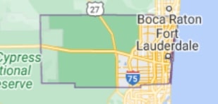 Broward County on the map of Florida 2025. Cities, roads, borders and ...