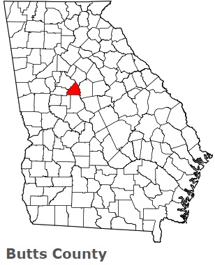 Butts County on the satellite map of Georgia 2023. Actual satellite ...