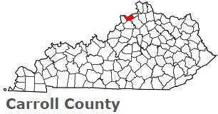 Carroll County on the satellite map of Kentucky 2024. Actual satellite ...