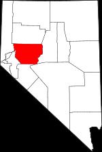 Churchill County on the map of Nevada 2024. Cities, roads, borders and ...