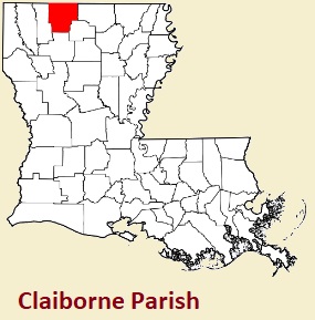 Claiborne Parish on the map of Louisiana 2024. Cities, roads, borders and directions in ...