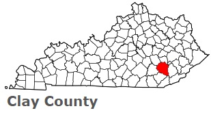 Clay County on the map of Kentucky 2025. Cities, roads, borders and directions in Clay County of ...