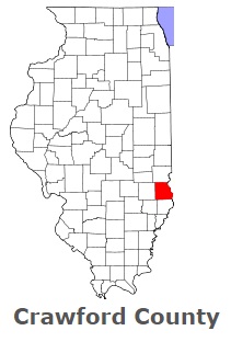 Crawford County on the satellite map of Illinois 2024. Actual satellite ...