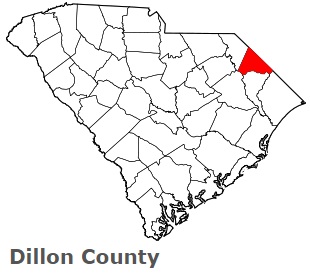 Dillon County on the satellite map of South Carolina 2024. Actual ...