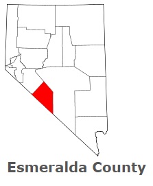 Esmeralda County on the map of Nevada 2026. Cities, roads, borders and ...