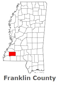 Franklin County on the satellite map of Mississippi 2024. Actual ...