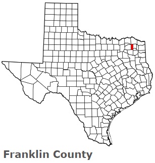 Franklin County on the map of Texas 2024. Cities, roads, borders and ...