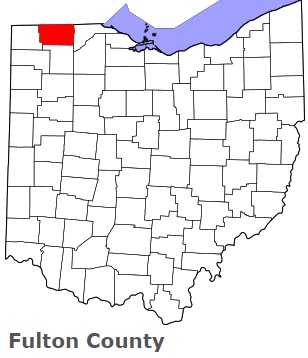 Fulton County on the map of Ohio 2025. Cities, roads, borders and ...
