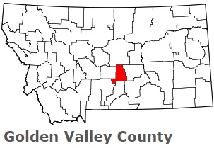 Golden Valley County on the map of Montana 2023. Cities, roads, borders ...