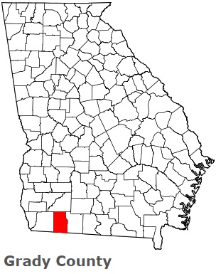 Grady County on the satellite map of Georgia 2025. Actual satellite ...
