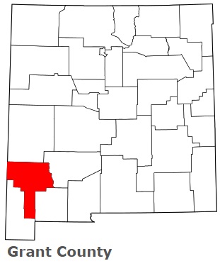 Grant County on the map of New Mexico 2024. Cities, roads, borders and ...