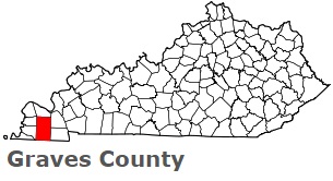 Graves County on the map of Kentucky 2025. Cities, roads, borders and ...