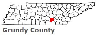 Grundy County on the map of Tennessee 2026. Cities, roads, borders and ...