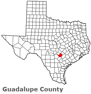 Guadalupe County on the map of Texas 2024. Cities, roads, borders and ...