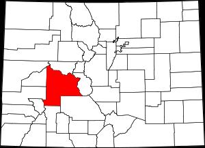 Gunnison County on the map of Colorado 2023. Cities, roads, borders and ...