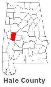 Hale County on the map of Alabama 2024. Cities, roads, borders and ...