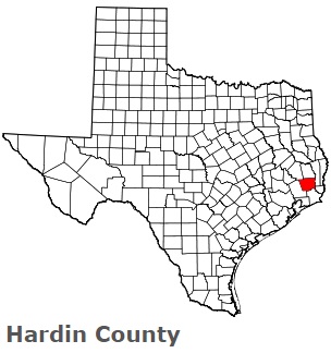 Hardin County on the map of Texas 2024. Cities, roads, borders and ...