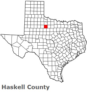 Haskell County on the map of Texas 2023. Cities, roads, borders and ...