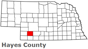 Hayes County on the map of Nebraska 2026. Cities, roads, borders and ...