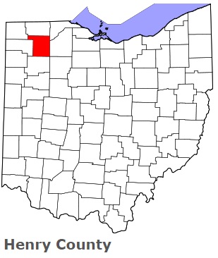 Henry County on the map of Ohio 2024. Cities, roads, borders and ...