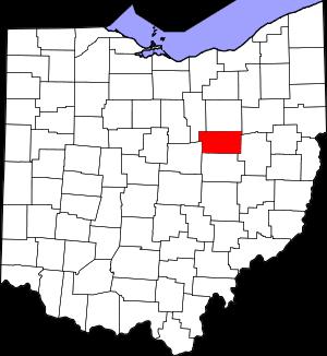 Holmes County on the map of Ohio 2025. Cities, roads, borders and ...