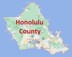 Honolulu County on the satellite map of Hawaii 2025. Actual satellite ...